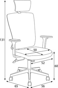 Ergonomická kancelářská židle ARLO - černá látka