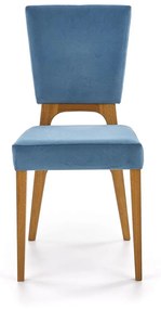 Jídelní židle Wenanty, modrá / dub medový
