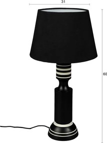Černá stolní lampa s textilním stínidlem (výška 60 cm) Virgil – Dutchbone