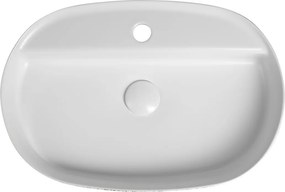 Isvea Infinity Oval keramické umyvadlo na desku 60 x 40 cm s otorem pro baterii bez přepadu terrazzo bílá 10NF65060-2L-TRZ