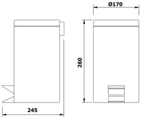 BISK Erga Basic, odpadkový koš kulatý 3l, chromová, ERG-02479