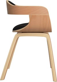 Jídelní židle černá ohýbané dřevo a umělá kůže 3092373