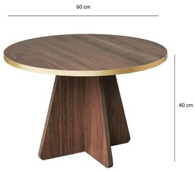 Konferenční stolek Mushroom Gold and Walnut