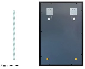 Obdélníkové zrcadlo do obývacího pokoje s černým rámem 100x70 cm