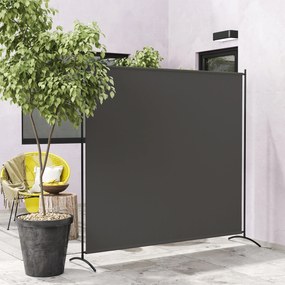 Outsunny zástěna pro soukromí 180 x 50 x 180 cm (tmavě šedá) — ochrana UPF 30+, voděodpudivá, stabilní podstavec