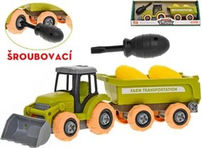 Traktor s vlečkou šroubovací / Volný chod / Plast / 28 cm / od 3 let