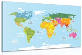 Obraz výjimečná mapa světa - 90x60 cm