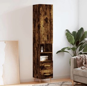 vidaXL Skříň highboard 34,5 x 34 x 180 cm kompozitní dřevo [3198905] Barva: kouřový dub