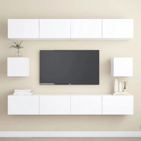 6dílný set TV skříněk bílý kompozitní dřevo 3078684