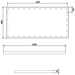 Sapho, AROWANA zrcadlo v rámu, 1200x600mm, černá mat, AWB1260