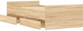 Rám postele se zásuvkami dub sonoma 90 x 190 cm 3207380