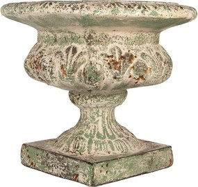Zelený antik květináč v barokním stylu s listy Baroque - Ø 56*50 cm