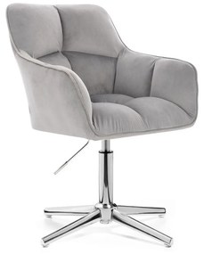 LuxuryForm DESIGN Otočné křeslo AMALFI VELUR na stříbrném kříži - světle šedé