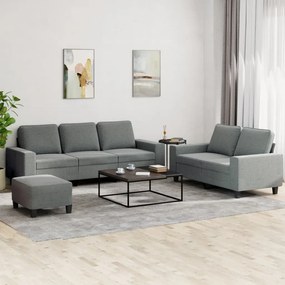 3dílná sedací souprava tmavě šedá textil 3201907