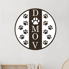 dřevo života Dřevěná cedulka DOMOV Zvolte barvu dekoru: Wenge-Bílá, Zvolte rozměr Ø (cm): 60