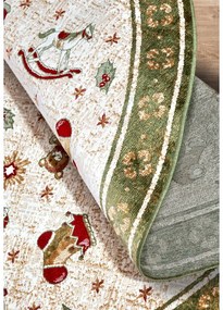 Zelený kulatý koberec s vánočním motivem s příměsí bavlny ø 160 cm Toy's Delight Green Christmas – Villeroy&amp;Boch