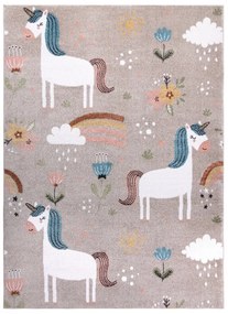 Hans Home | Dětský kusový koberec Fun Unicorn with rainbow beige - 180x270