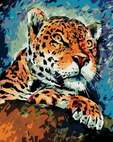 zuty malování podle čísel - číhající gepard, 40x50 cm, bez rámu a bez vypnutí plátna
