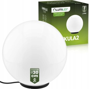 Zahradní lampa Kula 230V 30CM Nadzemní Zapichovací Led E27 Vnější Kabel