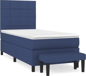Box spring postel s matrací modrá 90x200 cm textil 3136571