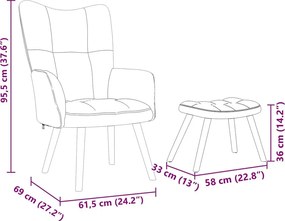 vidaXL Relaxační křeslo s podnožkou textil [4016785] Barva: vínová červená