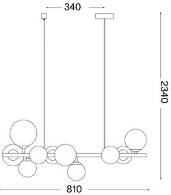Ideal Lux - LED Lustr na lanku PERLAGE 10xG9/3W/230V 81 cm zlatá/bílá