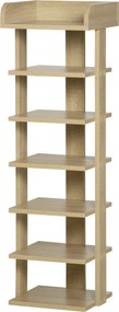 HOMCOM Vstupní dřevěný stojan na boty, organizátor s 6 policemi a horní policí, 32x30x104cm, Dub | Aosom