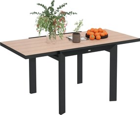 Rozkládací hliníkový zahradní stůl Outsunny 80/160x80 cm, voděodolný balkonový stůl, protiskluzový bufetový stůl, campingový stůl pro 6 osob, venkovní