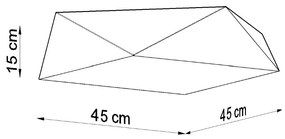 Stropní svítidlo Hexa, 1x bílé plastové stínítko, (bílý plast), (45 cm)