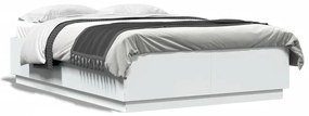 Rám postele s LED osvětlením bílý 160 x 200 cm kompozitní dřevo,  3209597