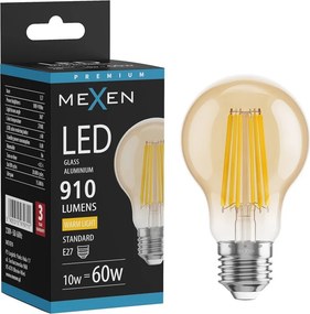 Mexen Vintis, LED filamentová žárovka E27, A60, 10 W, teplá bílá 2700K, jantarová, L150-E27-1027-50