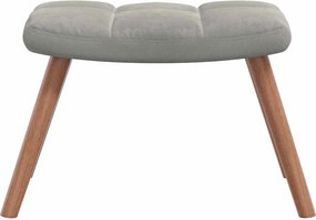 Relaxační křeslo se stoličkou světle šedé samet 328062