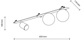 Podhledové bodové svítidlo VOX 2xG9/8W/230V + 1xGU10/10W černá