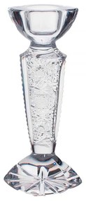 Skleněný svícen, Royal Crystal broušený, SMILE 14 cm