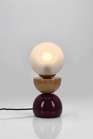Kovová stolní lampa se skleněným stínidlem (výška 33 cm) Malton – Bizzotto
