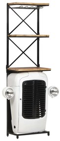 Stojan na víno traktor bílý 49x31x172cm hrubý masivní mangovník 320487