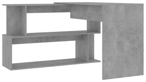 Petromila Rohový psací stůl betonově šedý 200 x 50 x 76 cm dřevotříska