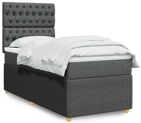 Box spring postel s matrací tmavě šedá 90x200 cm textil 3294247