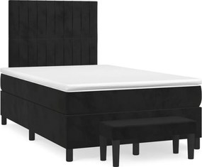 Box spring postel s matrací černá 120 x 200 cm samet 3137955