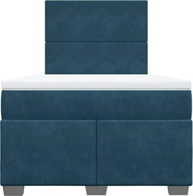 Box spring postel s matrací modrá 120 x 200 cm samet 3293180