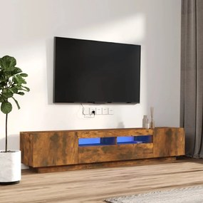 2dílný set TV skříněk s LED světly kouřový dub kompozitní dřevo 3120170