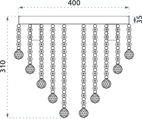 Toolight - Křišťálová stropní lampa 4xE14 40W APP515-4C, chromová, OSW-00072