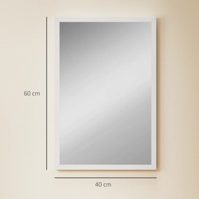 HOMCOM obdélníkové nástěnné zrcadlo 41 x 61 cm (Š x V), bílý MDF rám — Ideální do koupelny, obývacího pokoje nebo ložnice