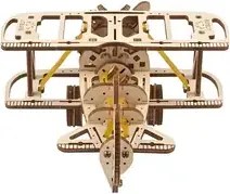 UGEARS 3D dřevěná mechanická skládačka Mini dvojplošník / od 8 let / O