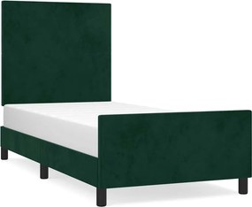 Rám postele bez matrace tmavě zelená 80 x 200 cm samet 3125602