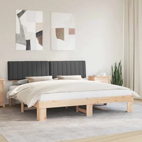 Rám postele s čalouněným čelem s čelo Tmavě šedá 200 x 200 cm 3398095