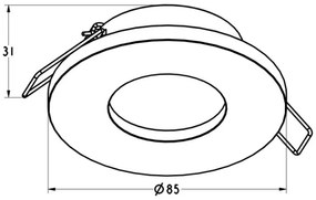 Zuma Line ARGU10-034 - Podhledové svítidlo CHIPA DL 1xGU10/50W/230V IP54 černá