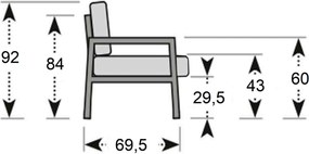 Doppler MANHATTAN - zahradní hliníkové křeslo - Rozbalené zboží (N582)
