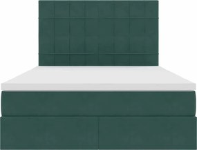 Postel s úložným prostorem a matrací Tmavě zelená 140 x 200 cm 3372036