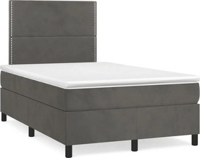 Box spring postel s matrací tmavě šedá 120 x 200 cm samet 3142954